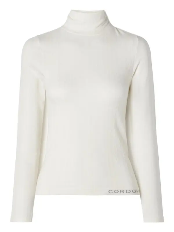 Cordova Sol Ribbed Turtleneck Top - Ivory