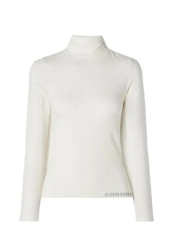 Cordova Sol Ribbed Turtleneck Top - Neutrals