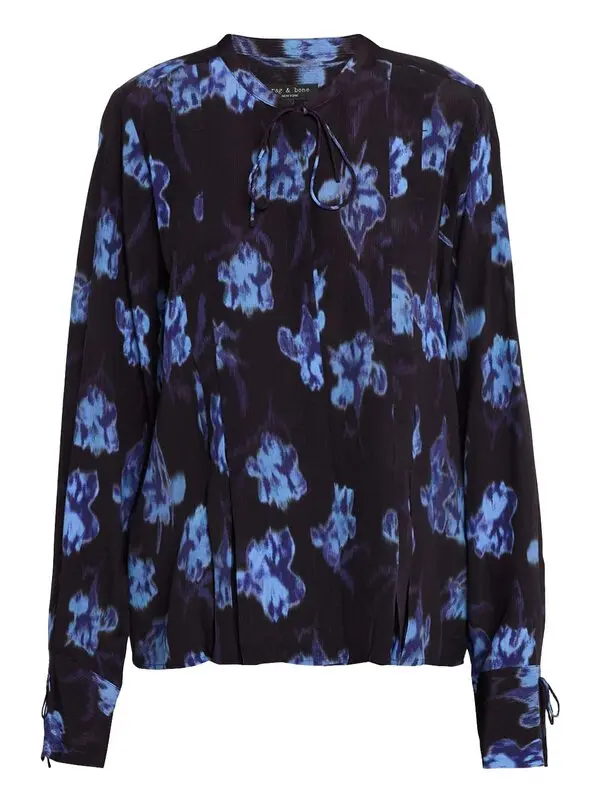 Rag & Bone Arden Floral-printed Pleated Blouse - Dkflo