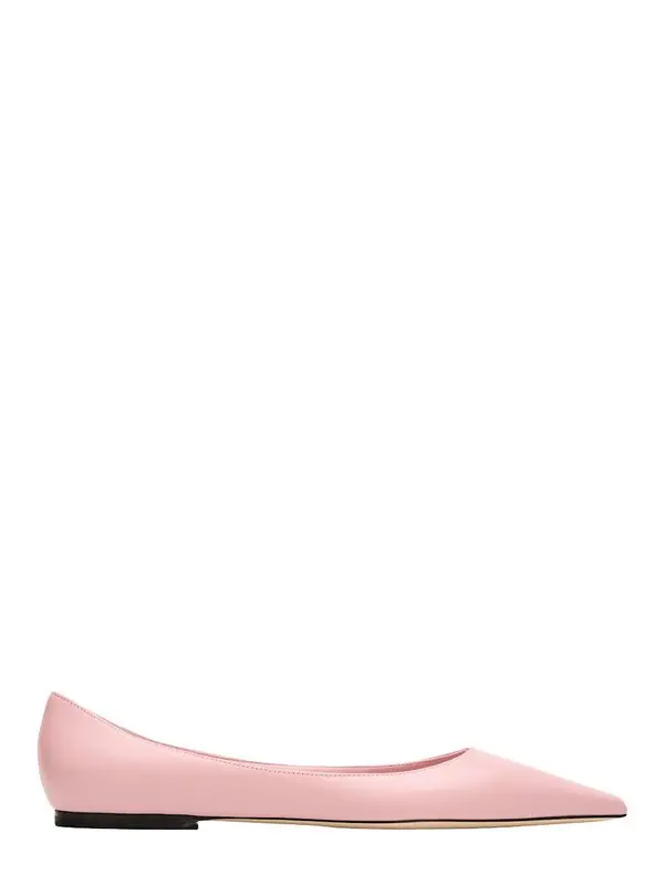 JIMMY CHOO Love Leather Ballerina Flats - Rose