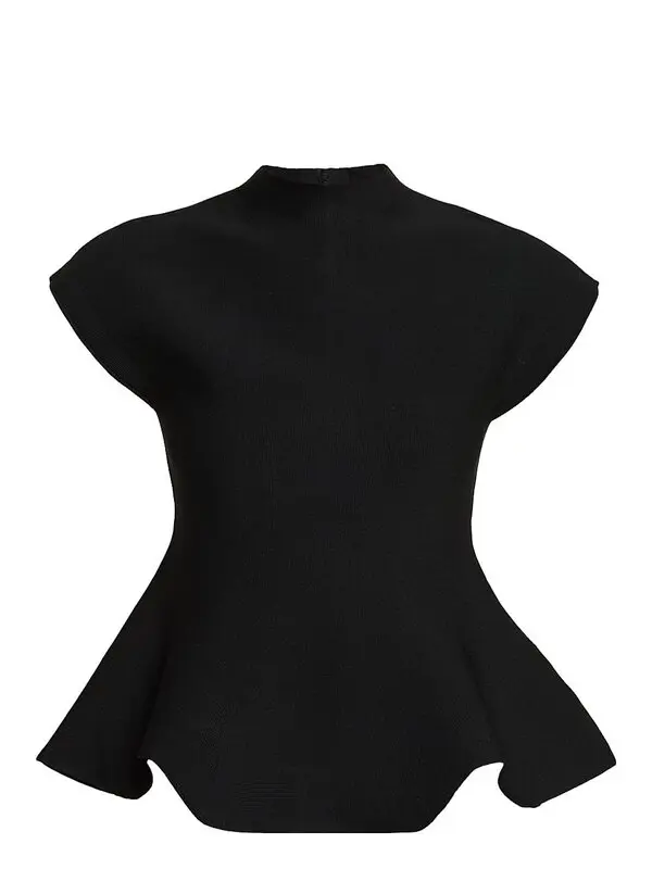 Cara Cara Joanie Peplum Top - Black Otomon