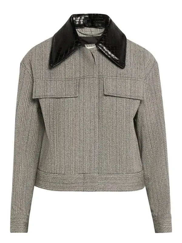 3.1 Phillip Lim Jaspé Wool Cropped Jacket - Grey Multi