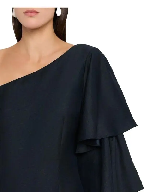 Rosie Assoulin Bidi Bidi Bom Bom Tiered-sleeve Cocktail Dress - Black