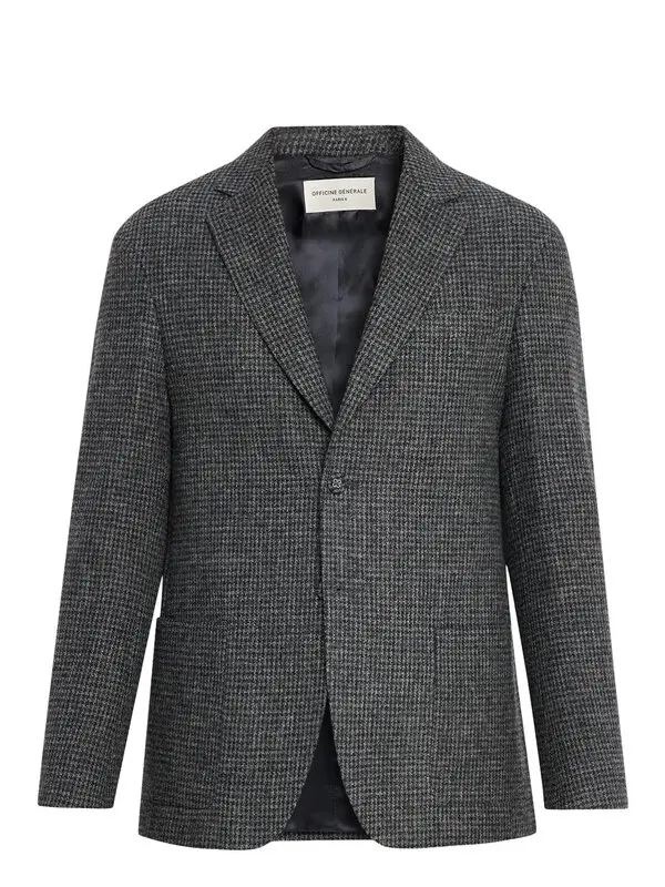 Officine Générale Michel Pied De Poule Wool Jacket - Dark Greylight Grey