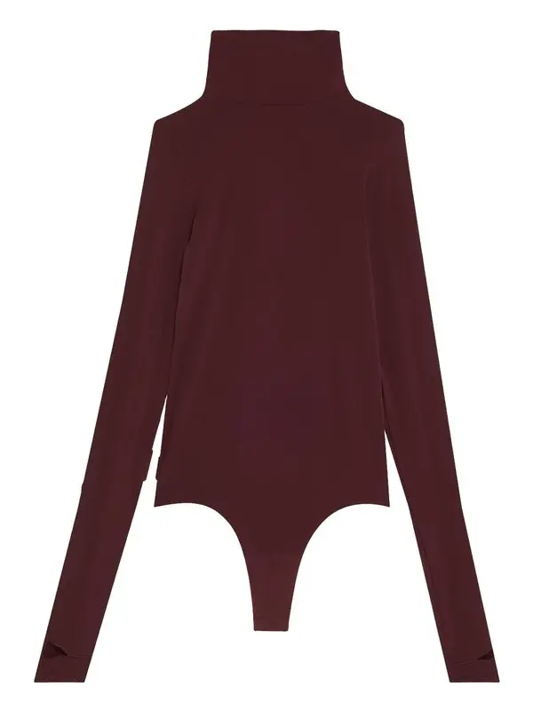 Commando Matte Long-sleeve Turtleneck Bodysuit - Raisin