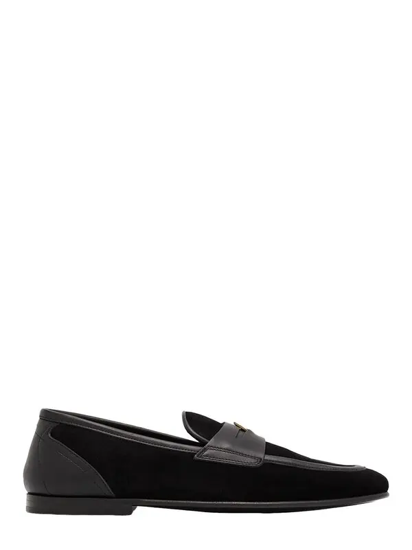 Dolce & Gabbana Split Calfskin Penny Loafers - Nero