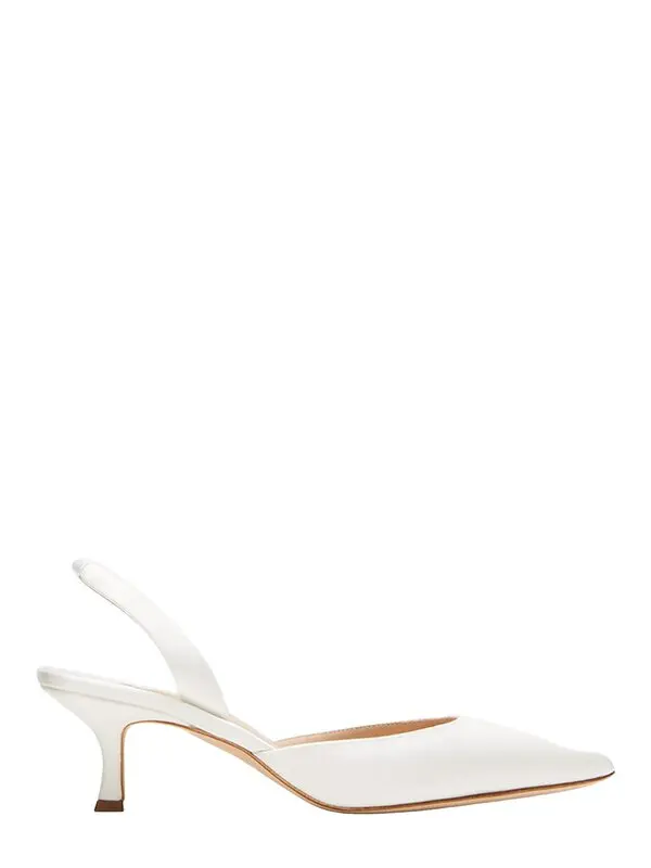 Manolo Blahnik Carolyne Kitten-heel Halter Pumps - Cream