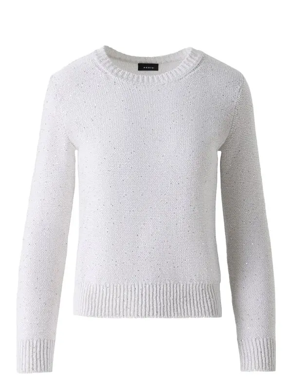 Akris Linen-blend Sequin Sweater - Ecru