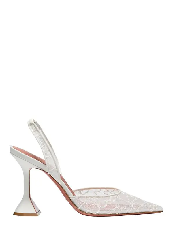 Amina Muaddi Holli Lace Slingback Pumps - One-color