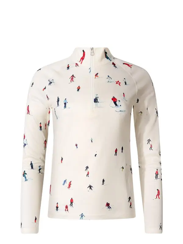 Perfect Moment Printed Quarter-zip Ski Base Layer - Ski Lift B