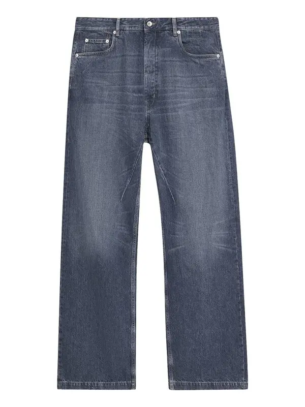 Rick Owens Washed Denim Wide-leg Jeans - Gray