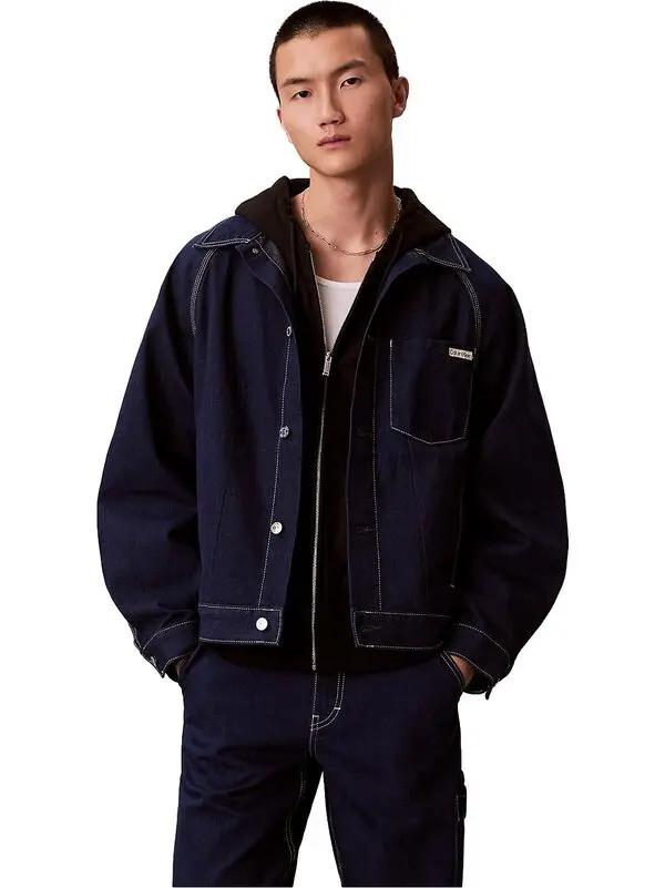 Calvin Klein Darted Denim Workwear Jacket - Shuriken Rinse
