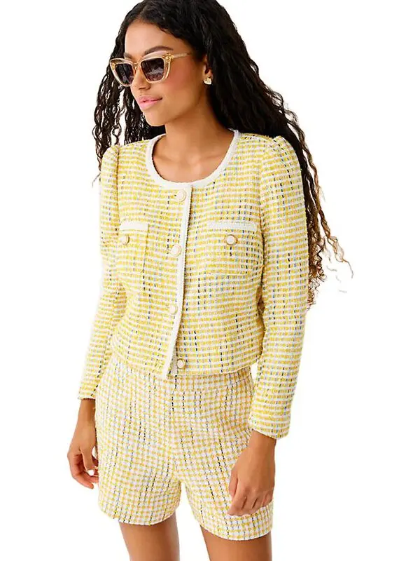 Lilly Pulitzer® Briar Boucle Jacket - Limoncello Spacedye Stripe Boucle