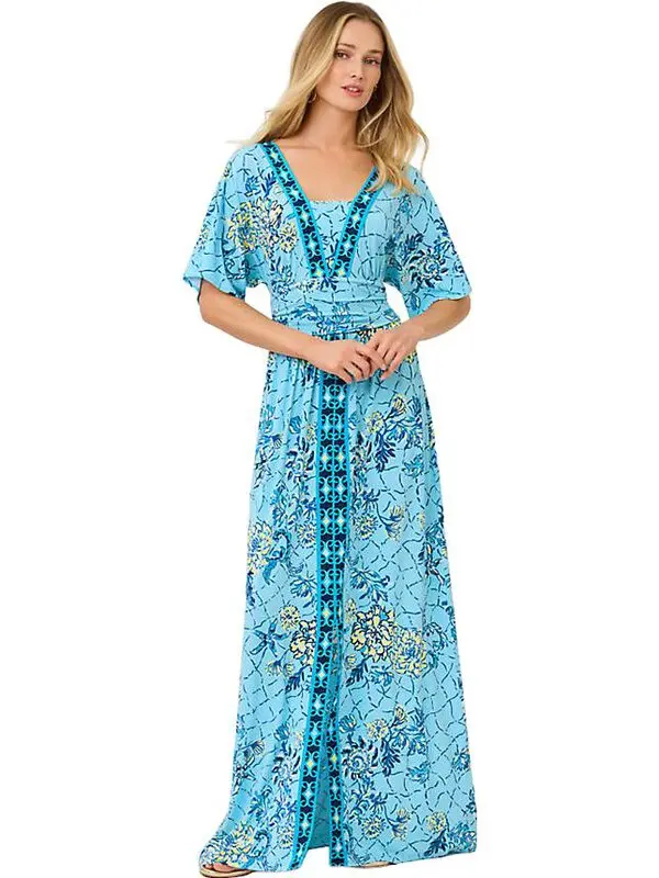 Lilly Pulitzer® Lauralai Maxi Dress - Bellevue Blue Breakers Beach Engineered Knit Maxi