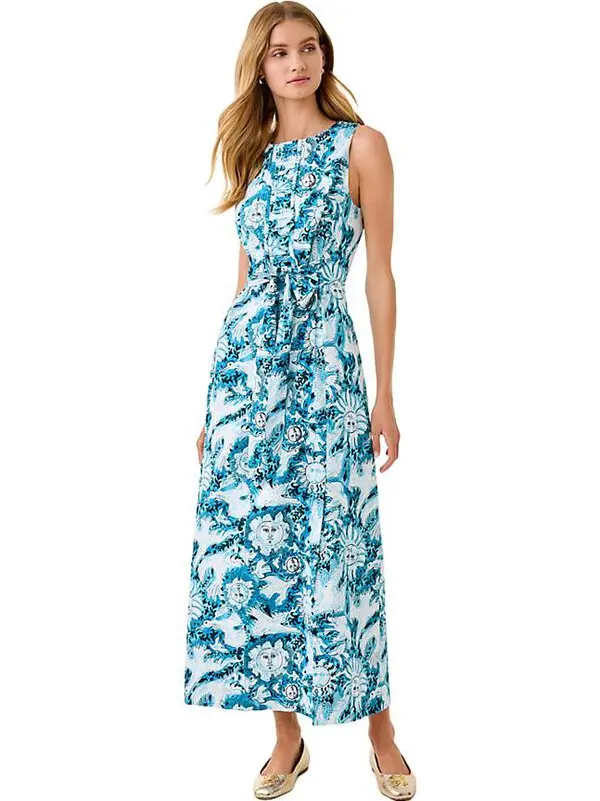 Lilly Pulitzer Clarajane Stretch Maxi Shift Dress - Bellevue Blue Lilly Gulls