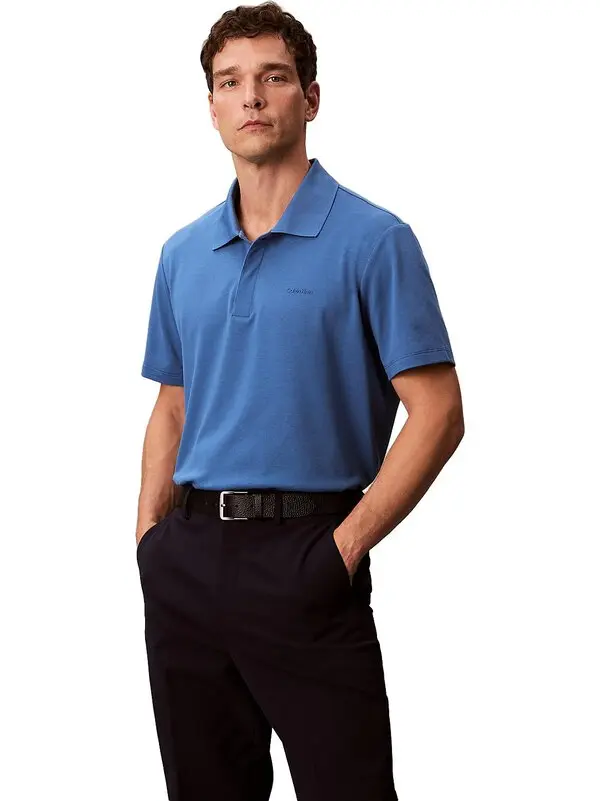 Calvin Klein Cotton Blend Pique Classic Polo Shirt - Royal Lagoon