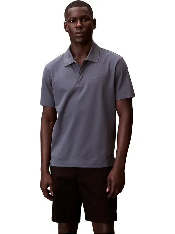 Calvin Klein Cotton Blend Pique Classic Polo Shirt - Turbulence
