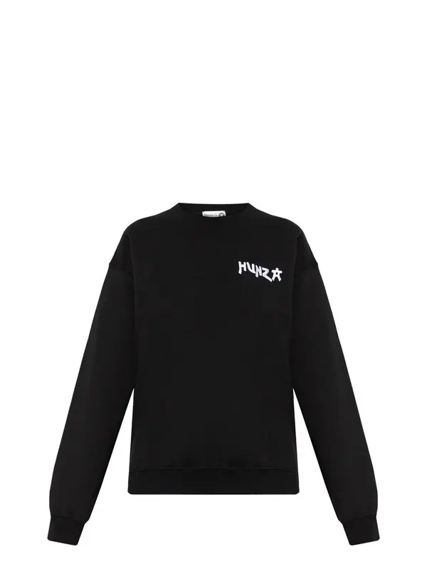 Hunza G Sweatshirt With Embroidered Logo - Black