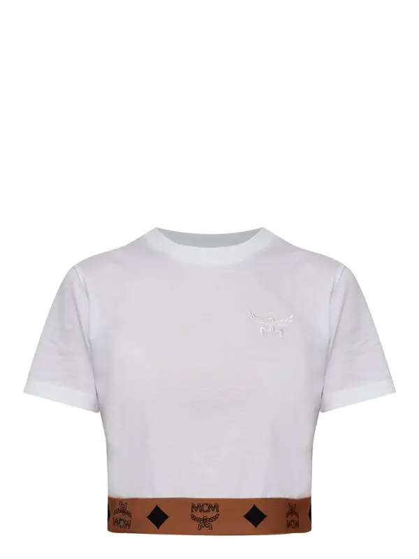 Mcm Cotton Logo Top - White