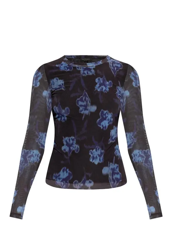 Rag & Bone Floral Motif Top - Black