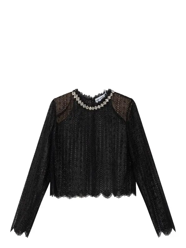 SELF-PORTRAIT Lace Top - Black