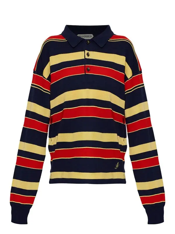 JW Anderson Striped Pattern Polo Shirt - Multicolour