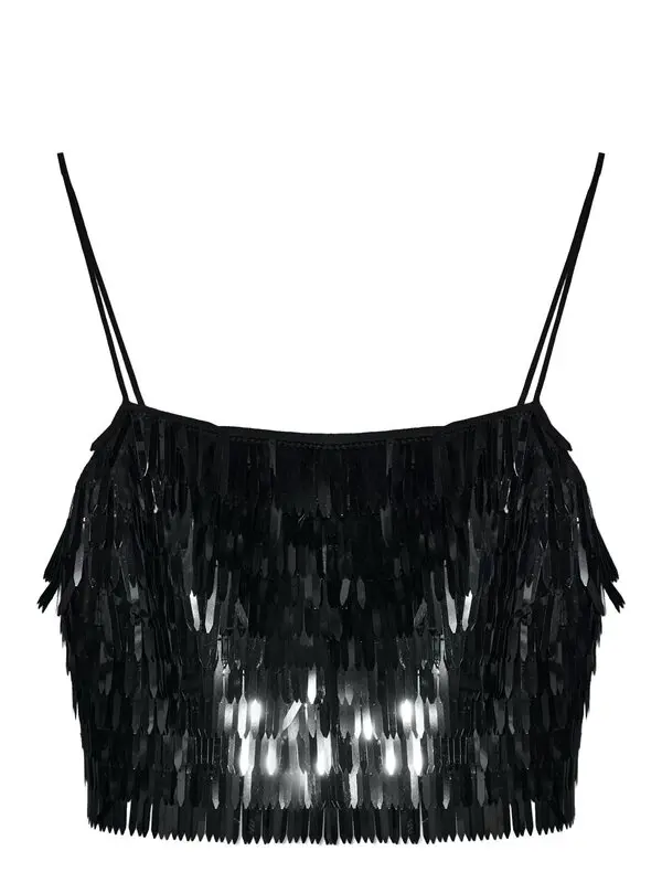 SELF-PORTRAIT Sequin Embellished Camisole - Black