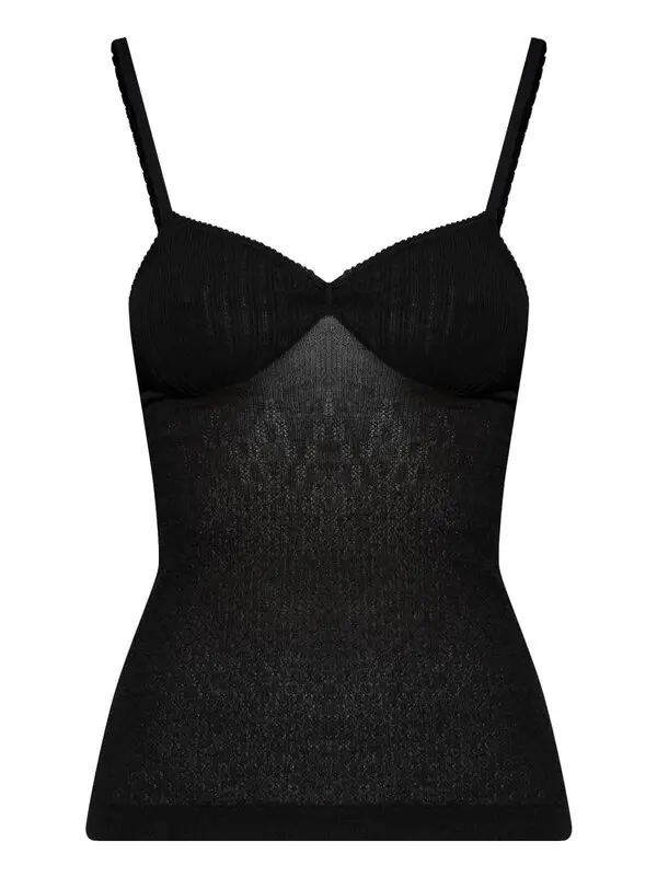 Victoria Beckham Strappy Fine-knit Top - Black