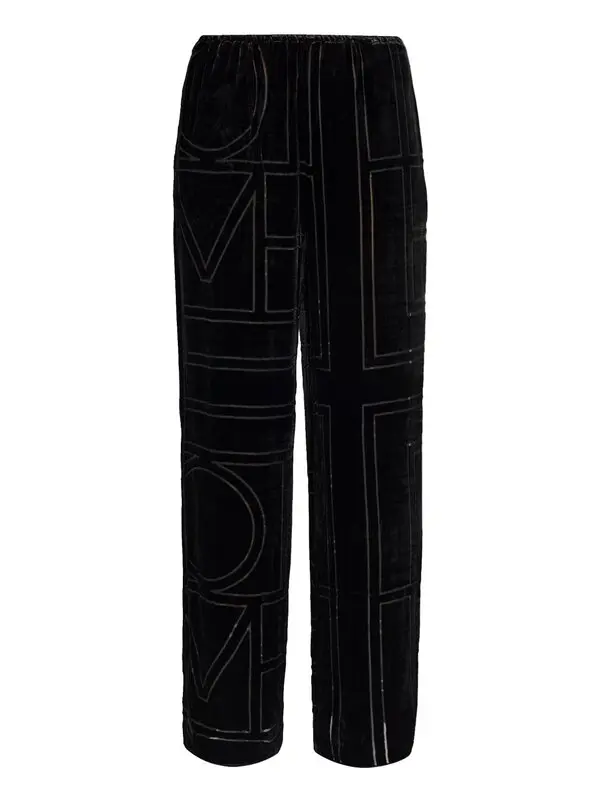 TOTEME Velvet Straight-leg Trousers - Black