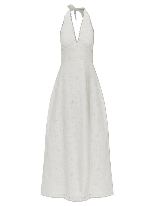 Posse Lace Openwork Dress - White