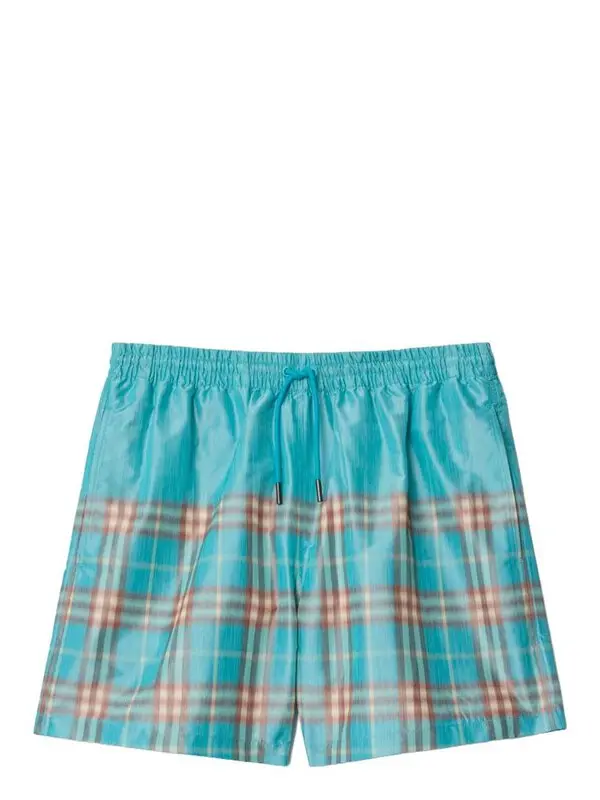 Burberry Gradient Check Swim Shorts - Atom Blue