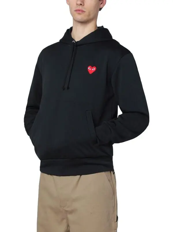 Play Comme Des Garcon Hooded Sweatshirt - Black