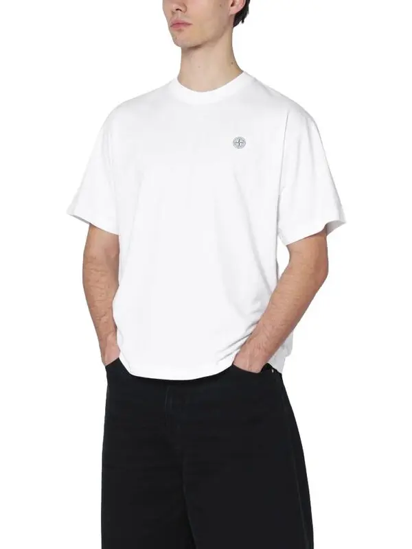Stone Island T-shirt With Logo Patch - White