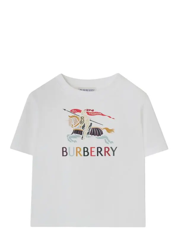 Burberry Cotton T-shirt With Equestrian Knight Design - White