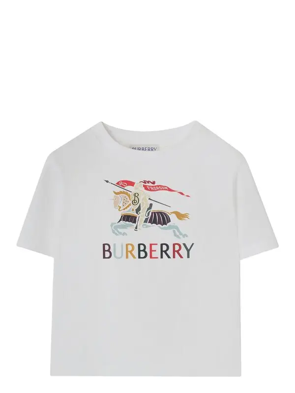 Burberry Cotton T-shirt With Equestrian Knight Design - White