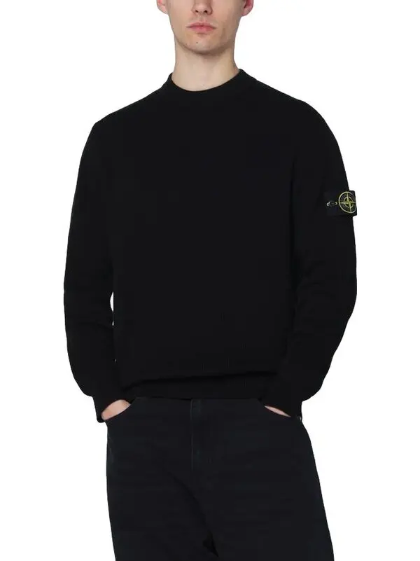 Stone Island Cotton Crew-neck Sweater - Black