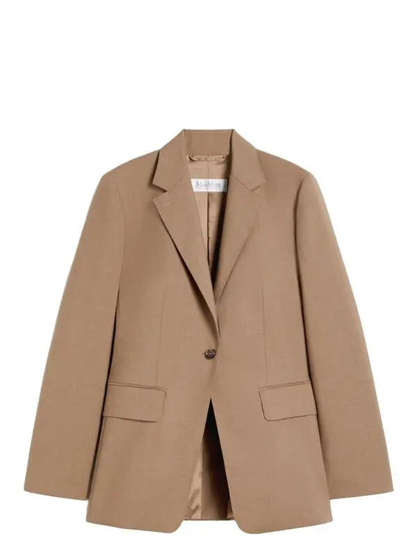 Max Mara Single-breasted Wool Blazer - Hazelnut Brown