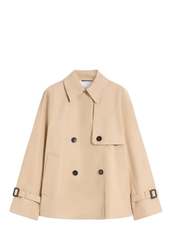 Max Mara Cropped Water-repellent Gabardine Trench Coat - Beige