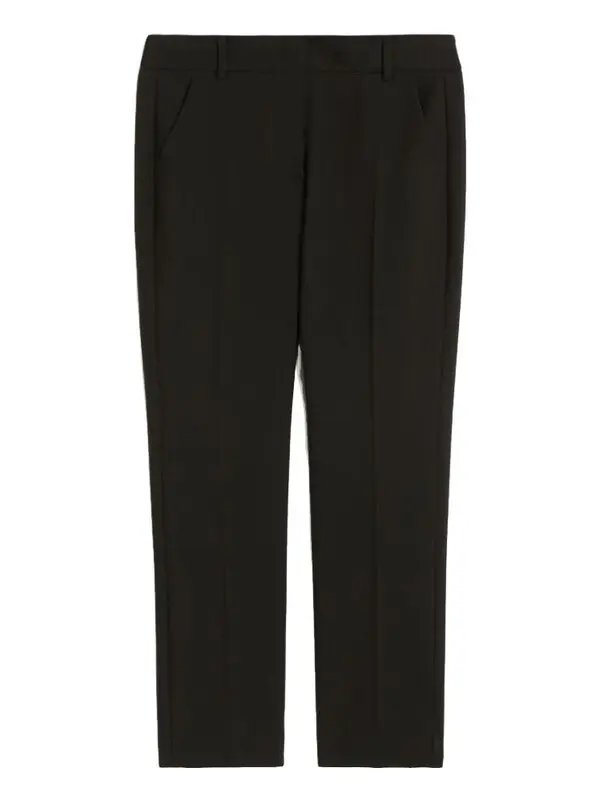 Max Mara Cropped Viscose Canvas Trousers - Black