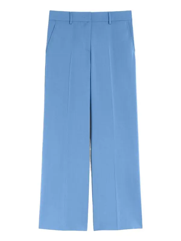 Max Mara Wool Palazzo Trousers - Light Blue