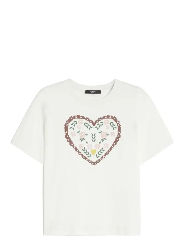 Max Mara Graphic Print Cotton T-shirt - White