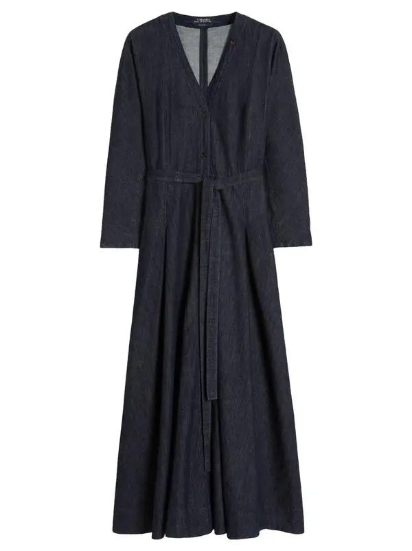 Max Mara Cotton Denim Belted Dress - Ultramarine