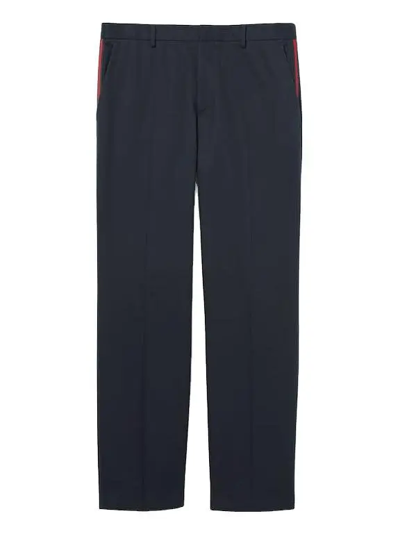 Gucci Cotton Twill Pant With Web Detail - Blue