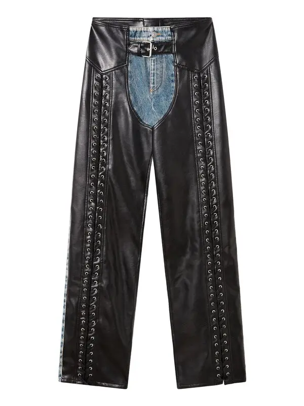 Stella McCartney Lace-up Chap Jeans - Black