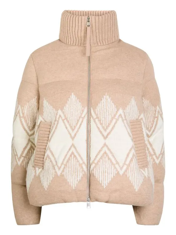 Varley Belina Fair Isle Padded Knit Jacket - Light Brown