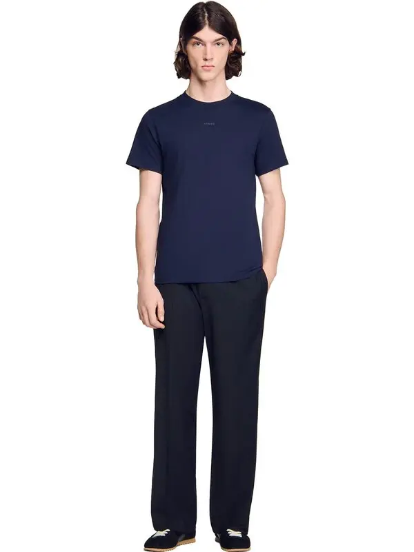 Sandro Cotton T-shirt - Navy Blue