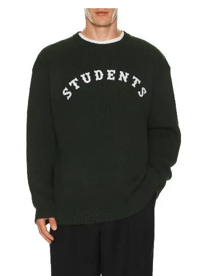 STUDENTS GOLF Oakridge Knit Crew Sweater - Pine