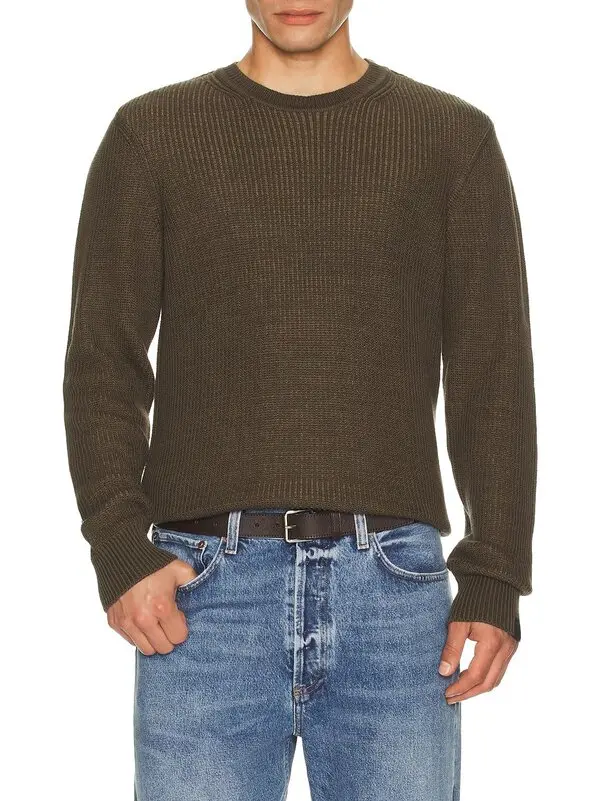 Rag & Bone Simon Marl Crewneck Sweater - Army Green