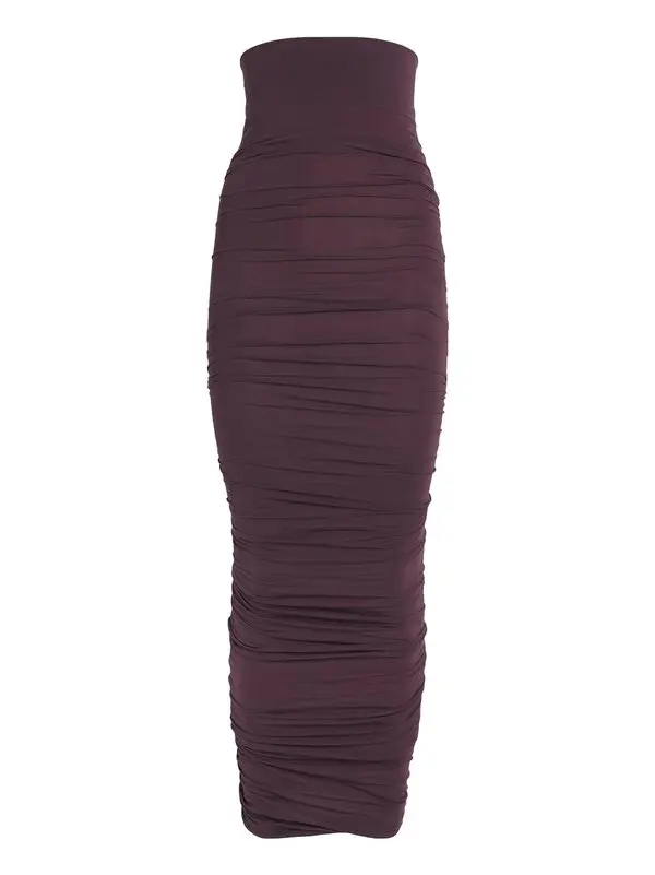 Wolford Ruched High-rise Midi Skirt - Burgundy