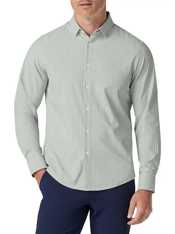 Mizzen+main Leeward No Tuck Long Sleeve Dress Shirt - Light Pastel Green